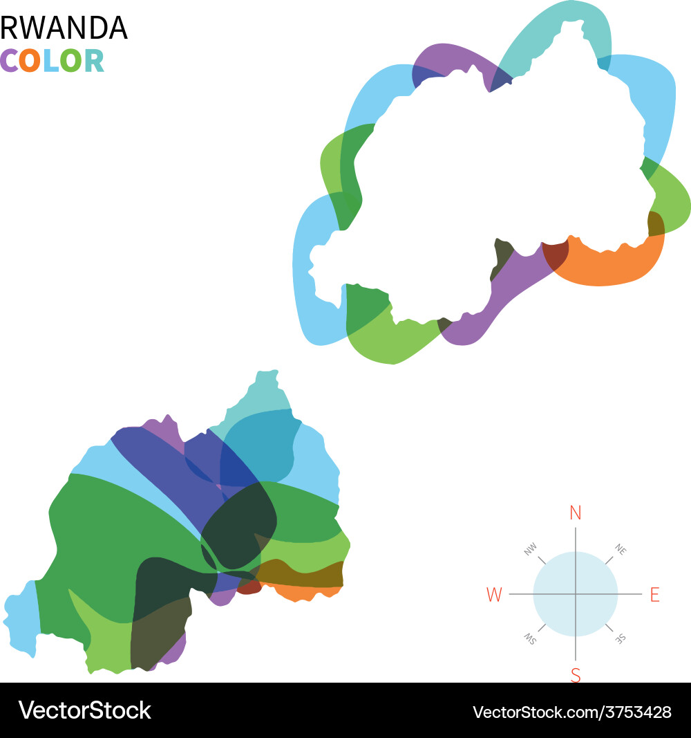 Colorful Rwanda Map Royalty Free Vector Image - VectorStock