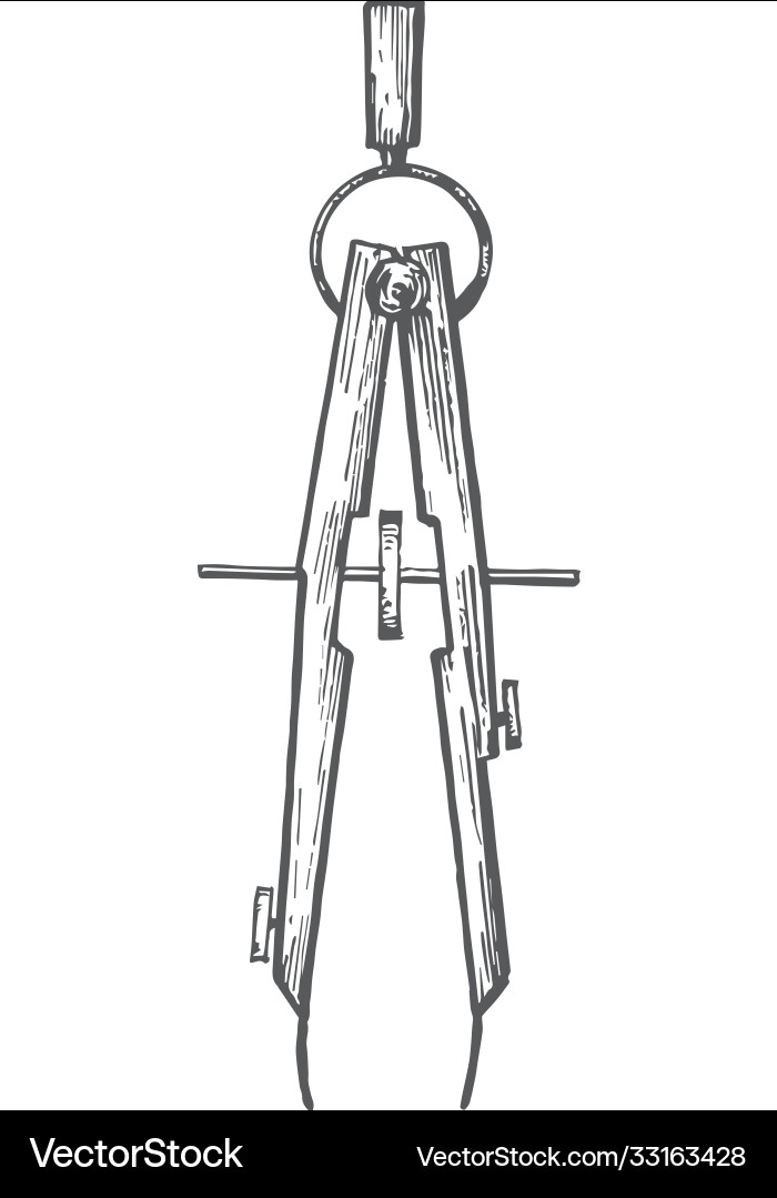 Compas hand drawn doodle Royalty Free Vector Image