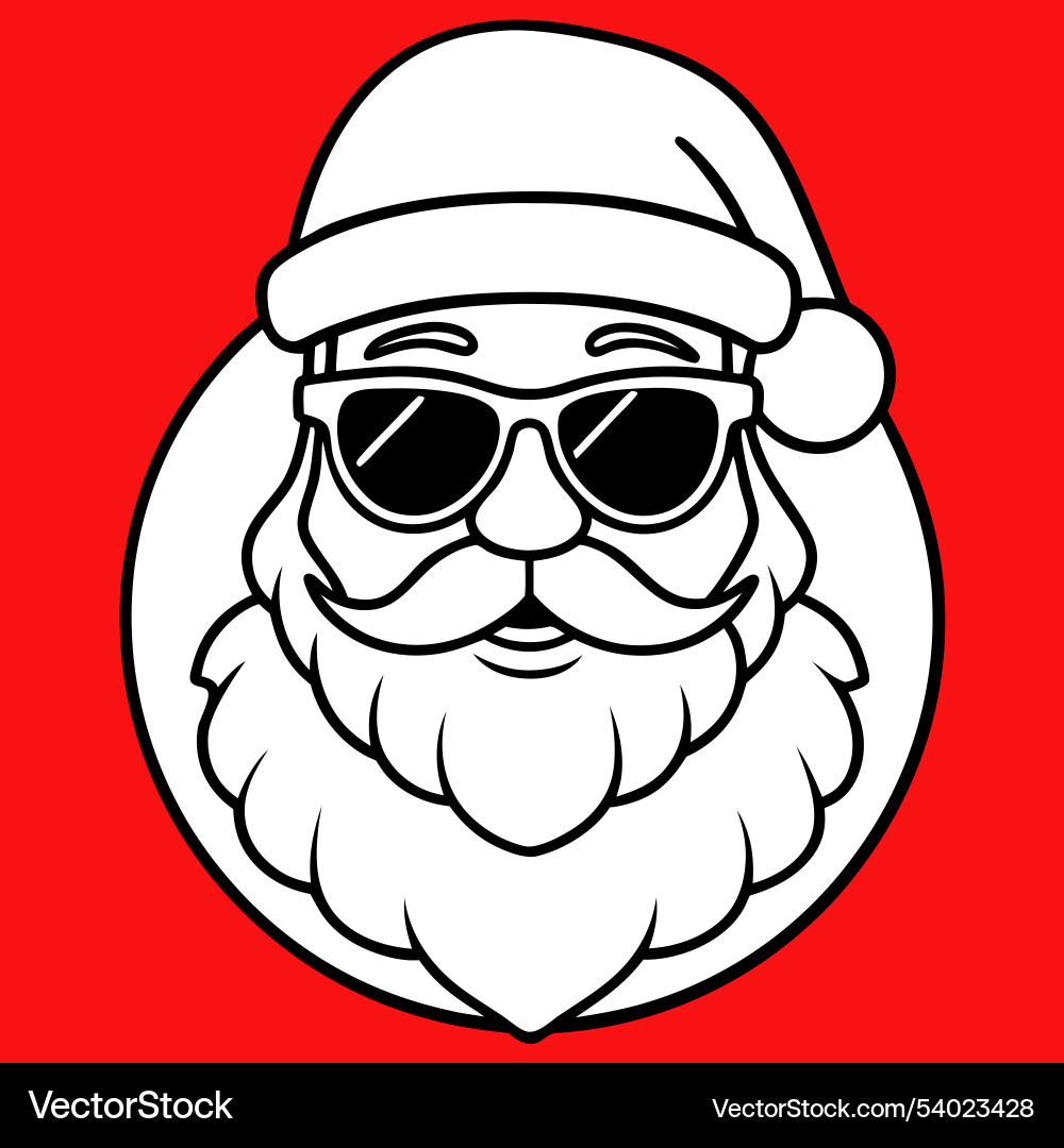 Cool santa claus in shades hat Royalty Free Vector Image