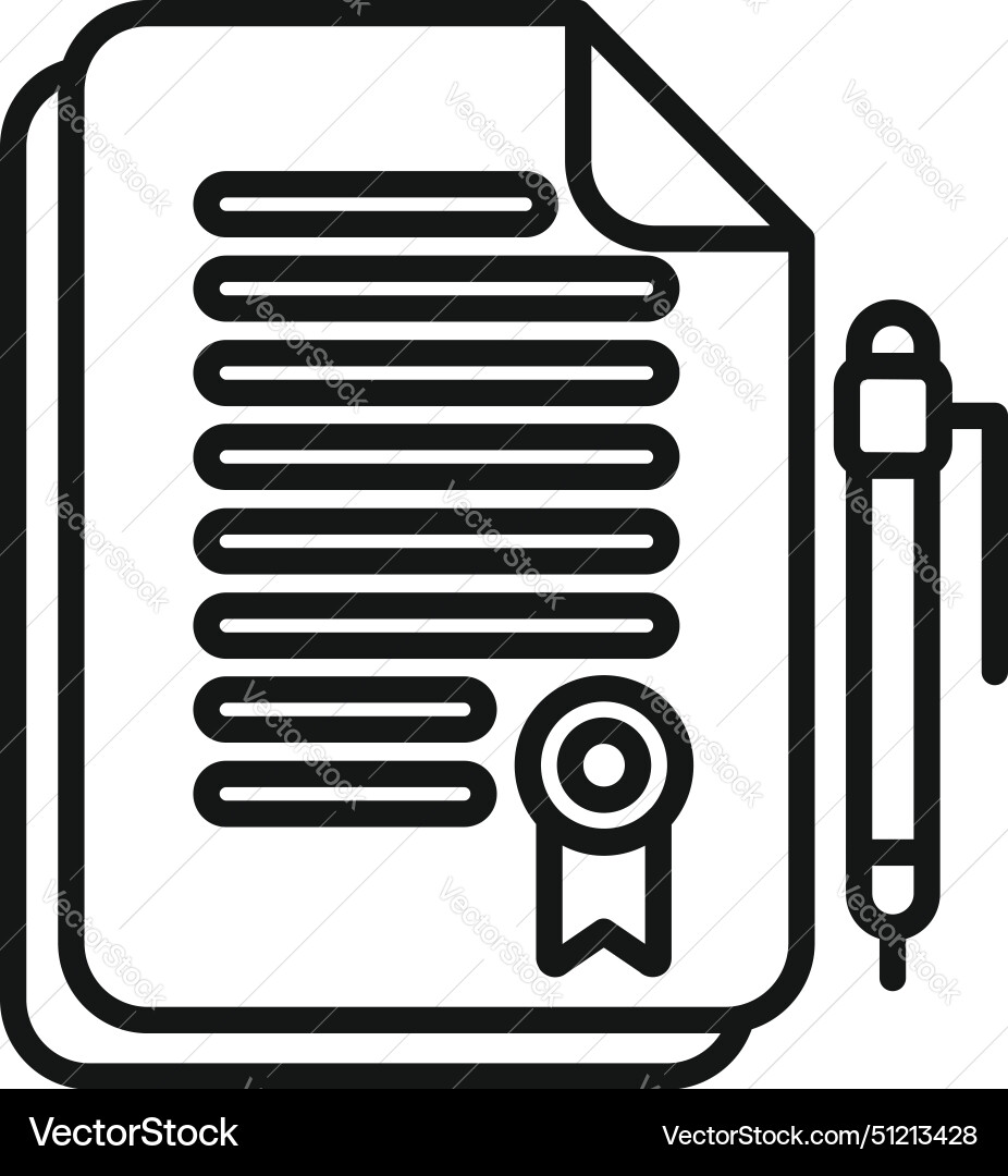 Copyright papers icon outline property Royalty Free Vector