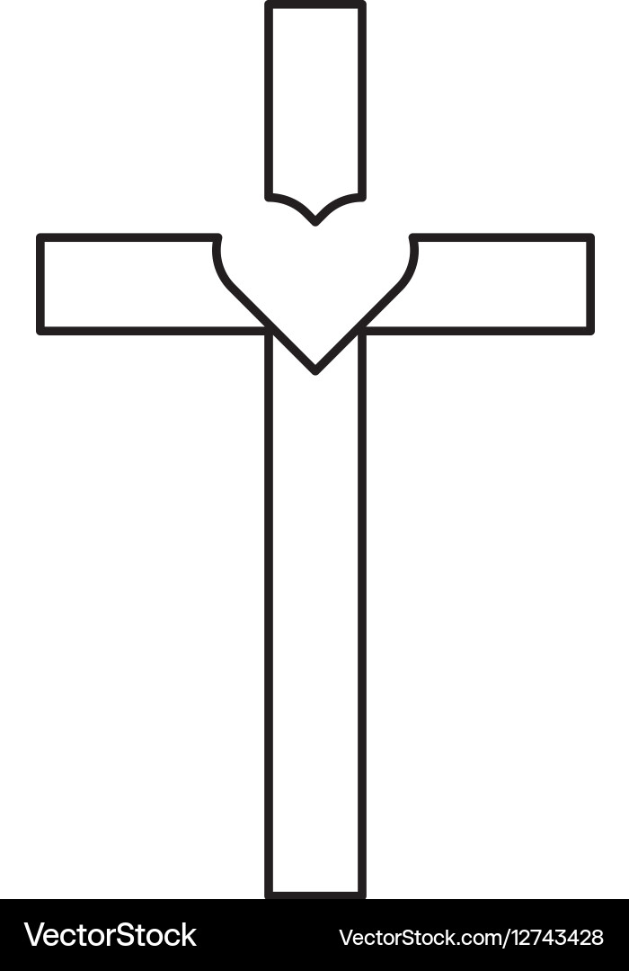 Cross first communion icon Royalty Free Vector Image