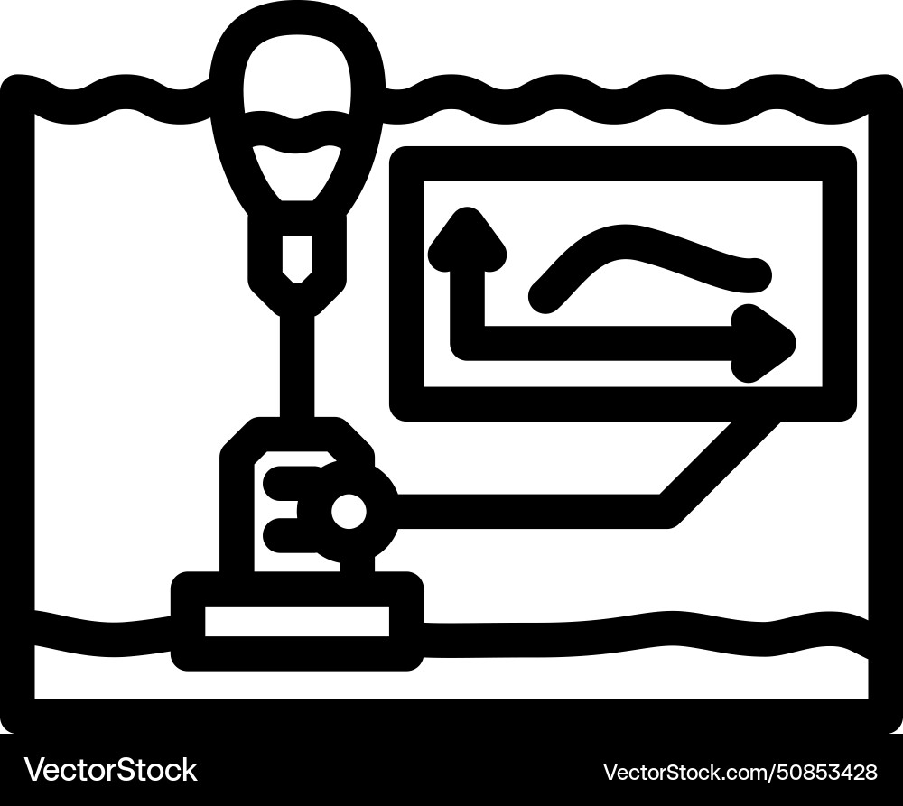 Currents tidal power line icon Royalty Free Vector Image Currents tidal power line icon Royalty Free Vector Image