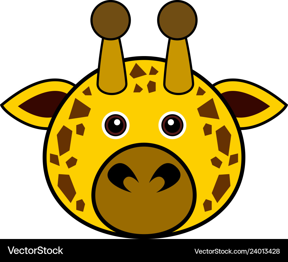 Cute giraffe animal faces Royalty Free Vector Image