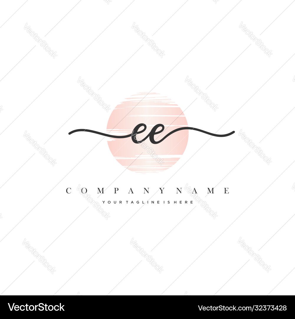 Ee initial handwriting logo Royalty Free Vector Image