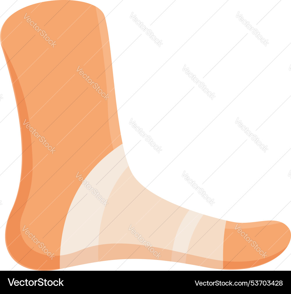 Elastic bandage on foot supporting injured ankle Vector Image