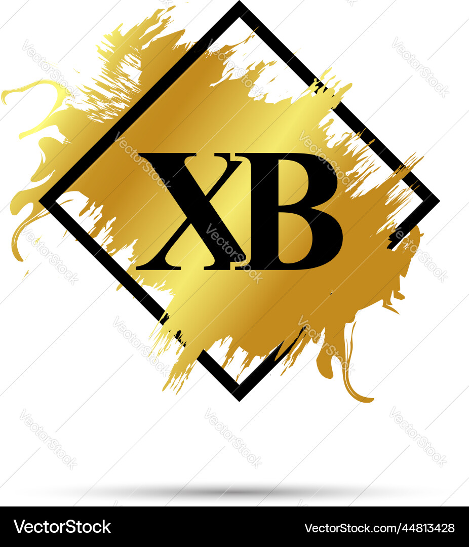 Gold xb logo symbol art design Royalty Free Vector Image