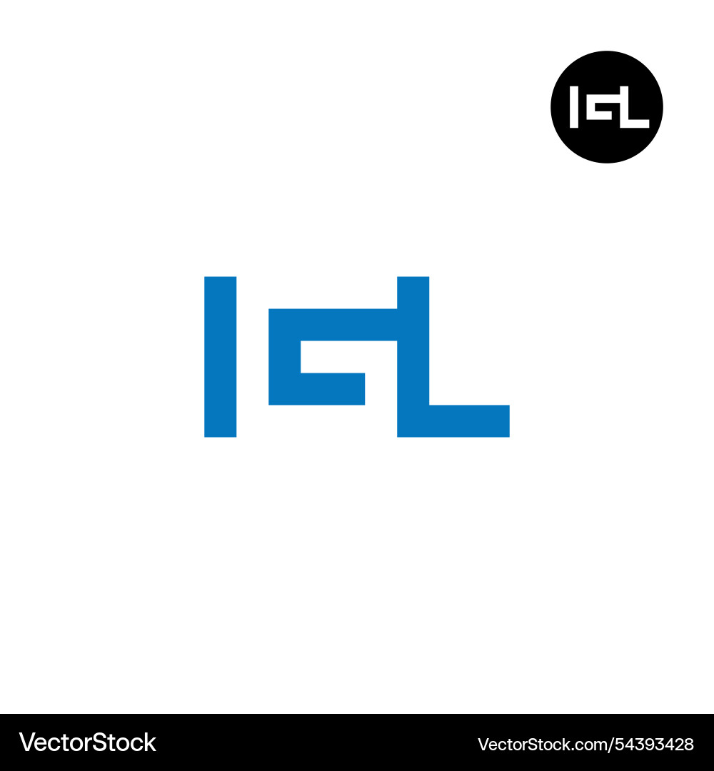 Letter igl logo negative space Royalty Free Vector Image