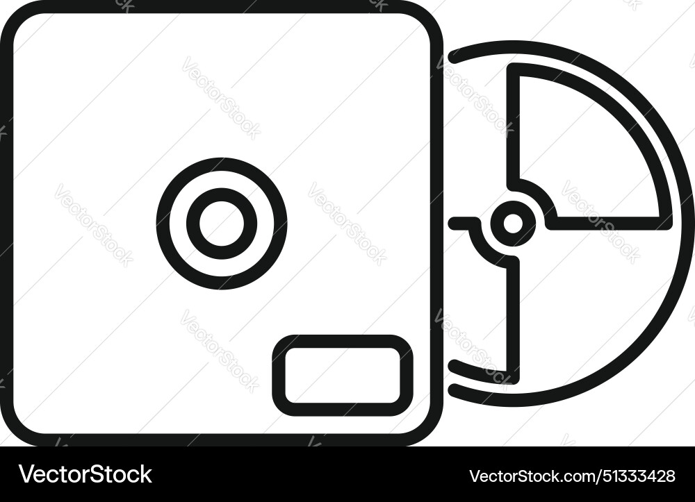 Line art of a compact disc Royalty Free Vector Image