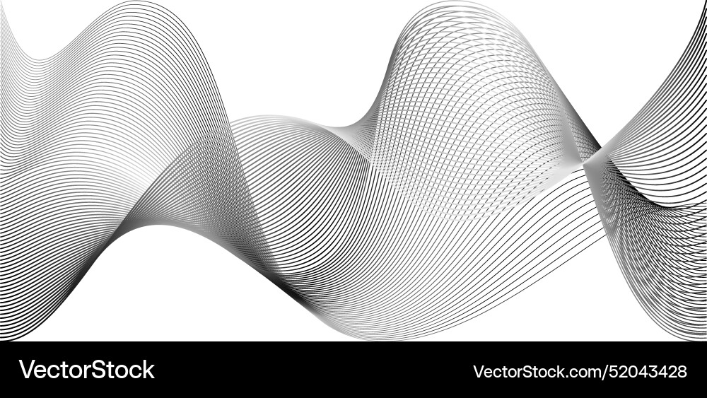 Line wave abstract wavy grey and white monochrome Vector Image
