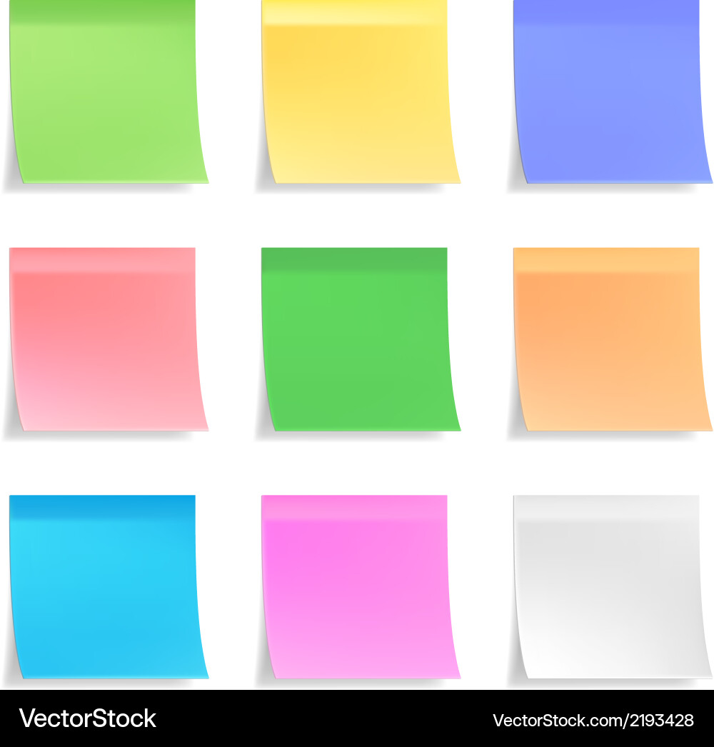 Pastel Sticky Notes Collection Royalty Free Vector Image