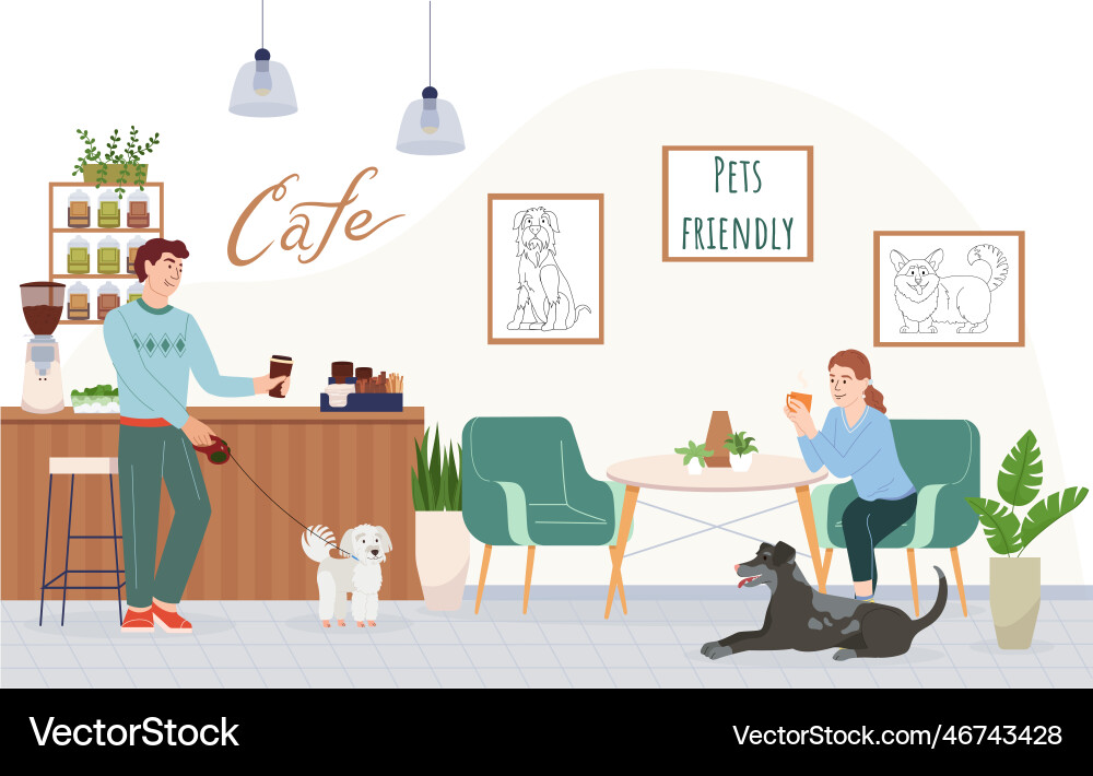 Pet friendly interior concept Royalty Free Vector Image