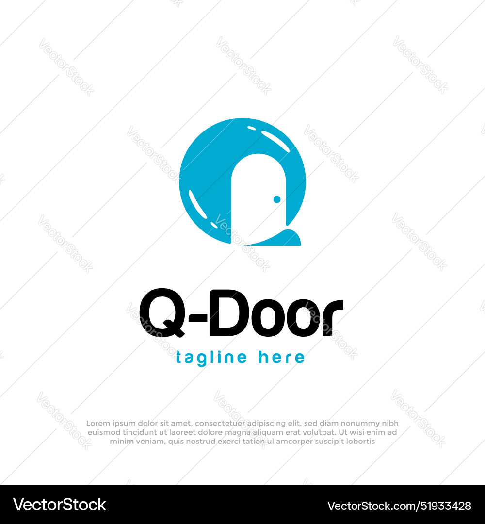 Unique letter q door logo design template Vector Image