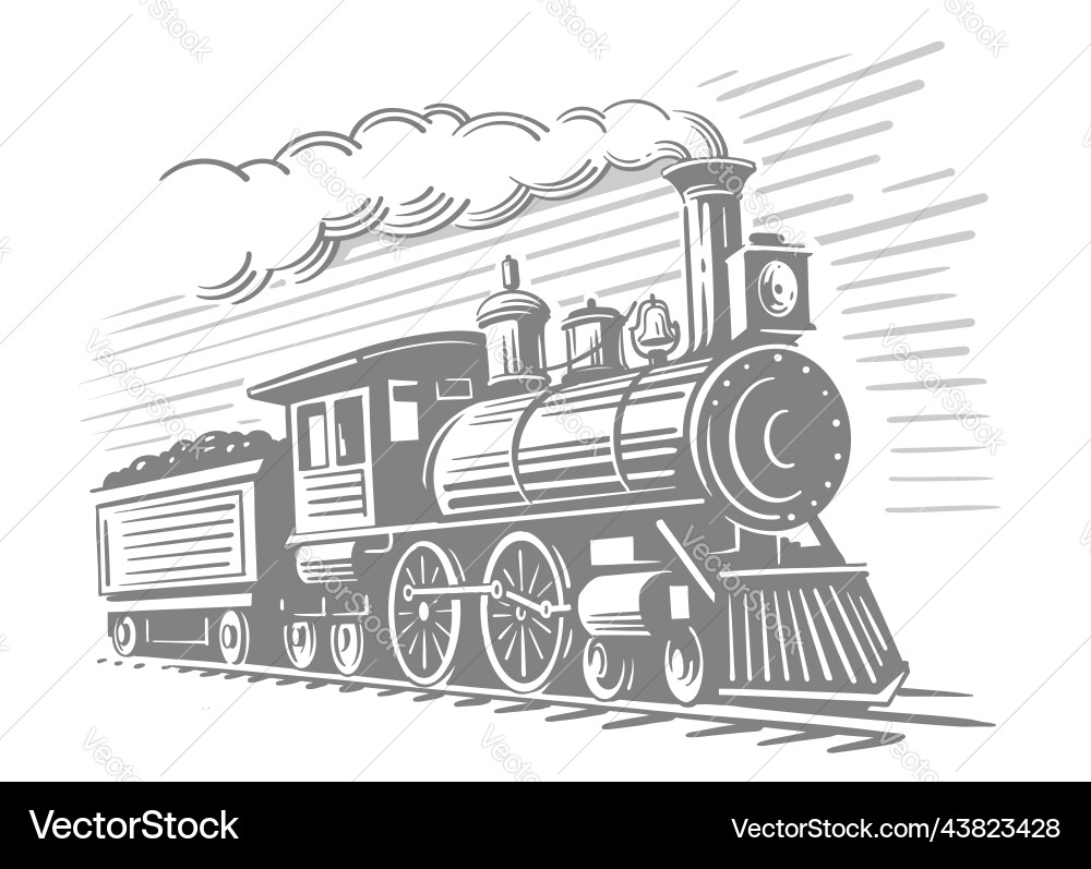 Vintage Steam Locomotive Royalty Free Vector Image