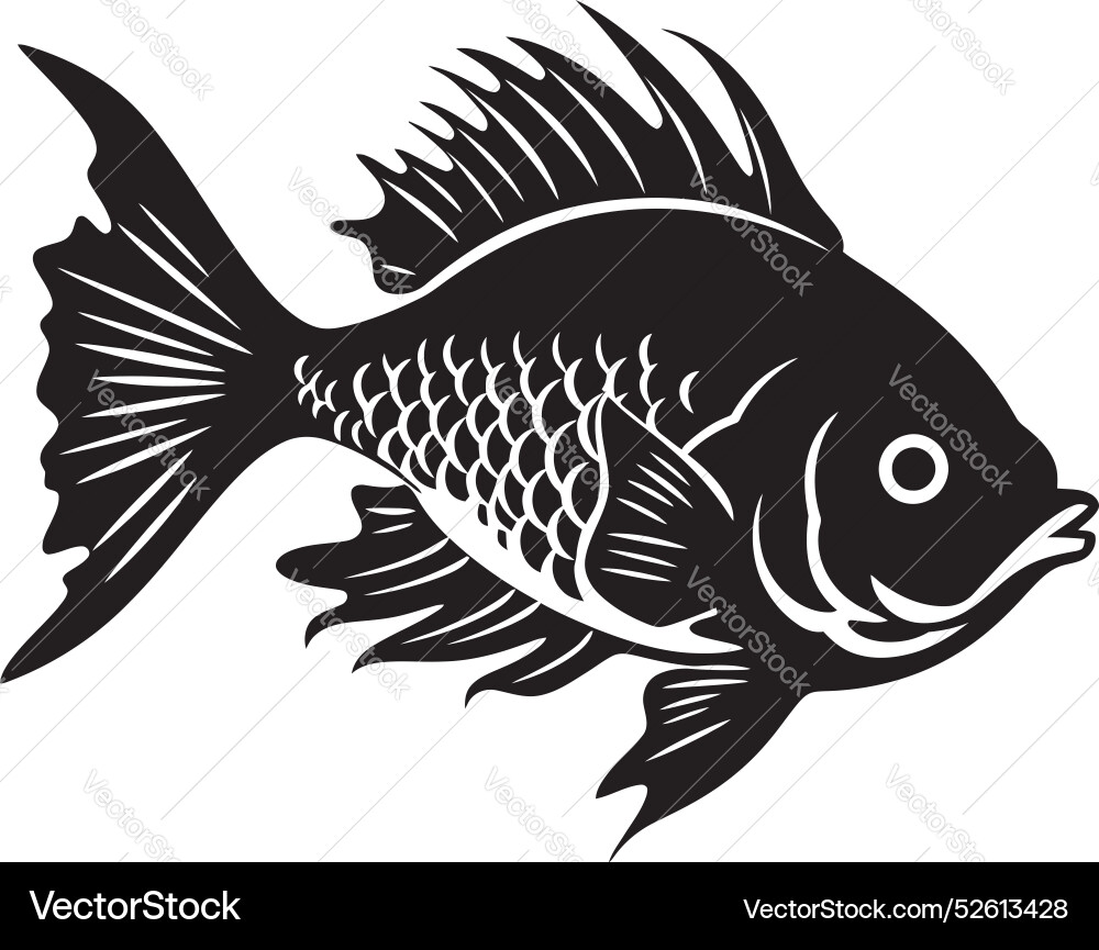 Whimsical waters tropical river fish icons Vector Image