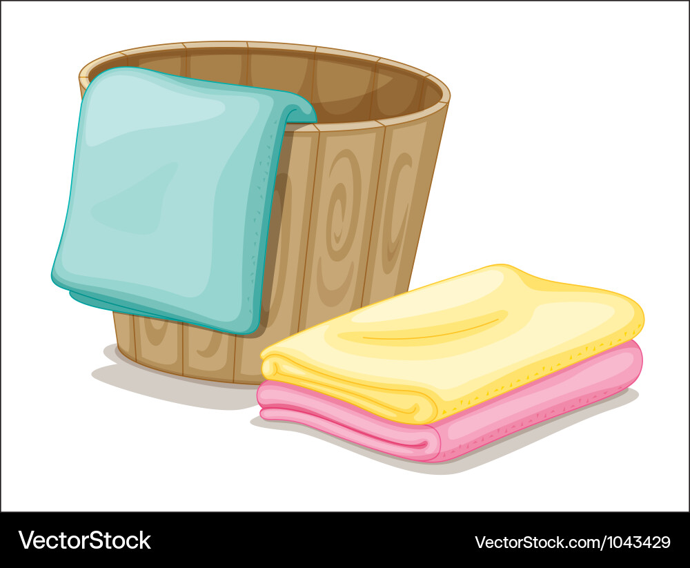 Bucket and towels Royalty Free Vector Image - VectorStock