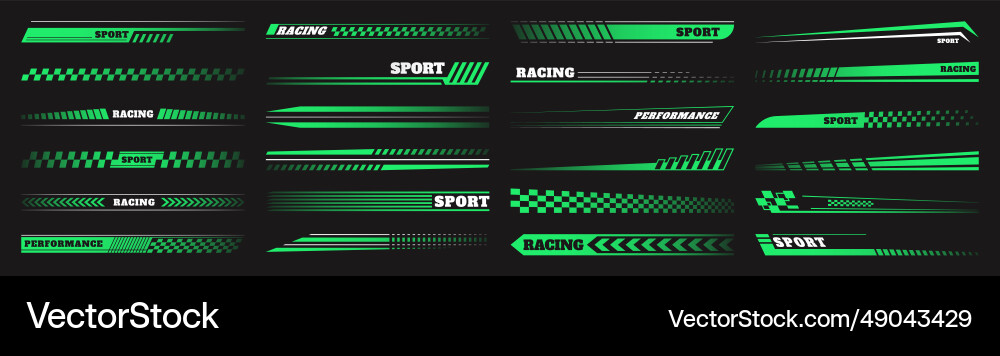 Car race stripes speed line stickers graphic Vector Image