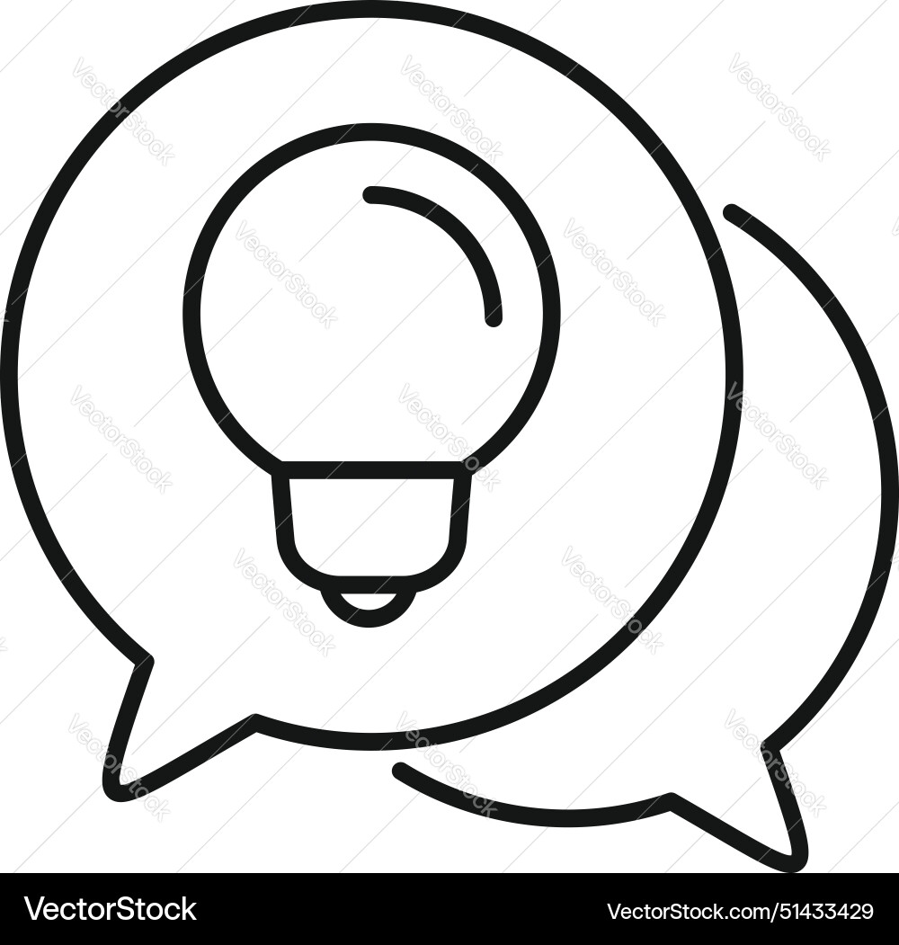 Chat bubble lightbulb concept icon Royalty Free Vector Image
