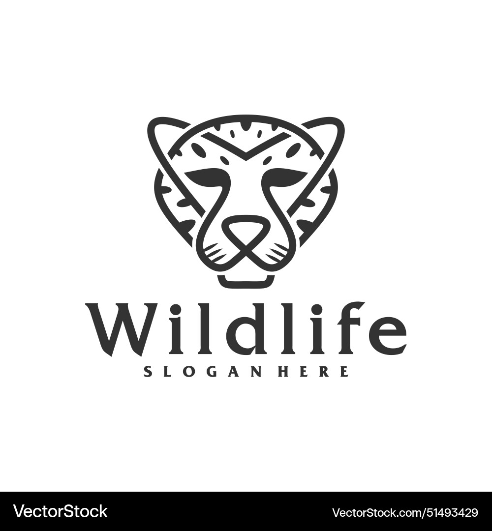 Cheetah logo template creative head Royalty Free Vector