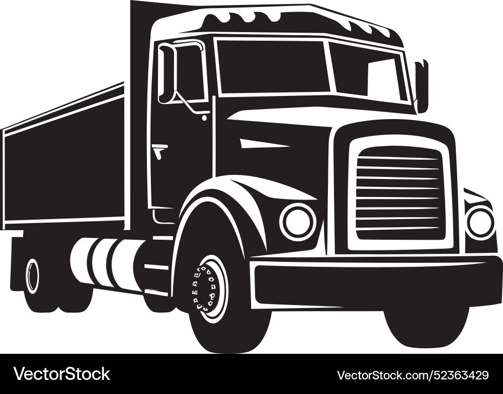 Detailed delivery truck freightliner Royalty Free Vector