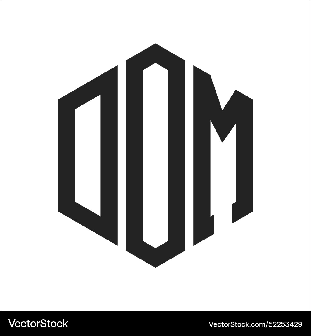 Dom logo design initial letter monogram Royalty Free Vector