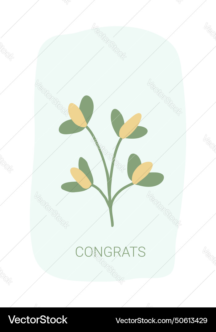 Floral greeting card background flower abstract Vector Image