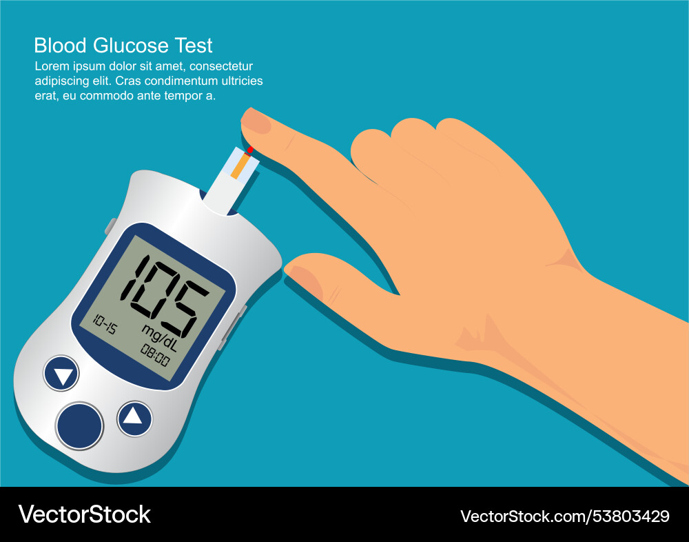 Human hand using glucometer for measuring Vector Image