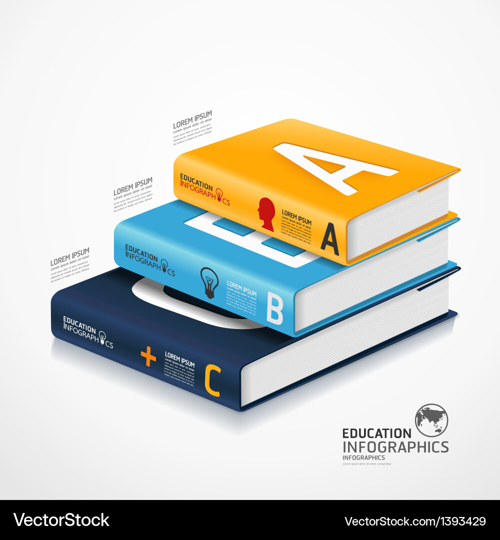 Infographic books Royalty Free Vector Image - VectorStock