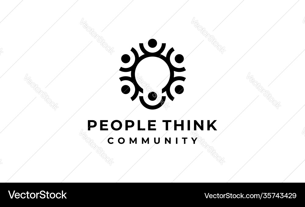 People crowd think mind idea logo design Vector Image