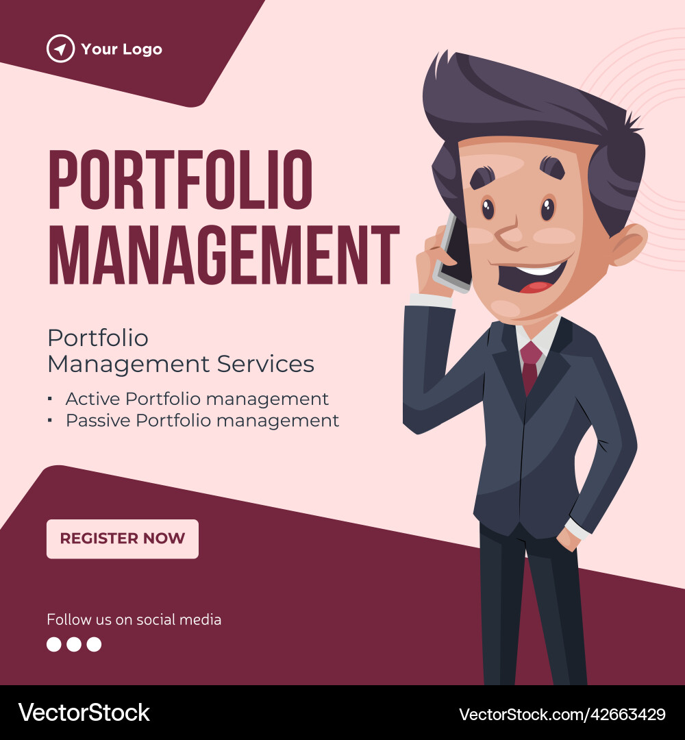 Portfolio management services banner design Vector Image