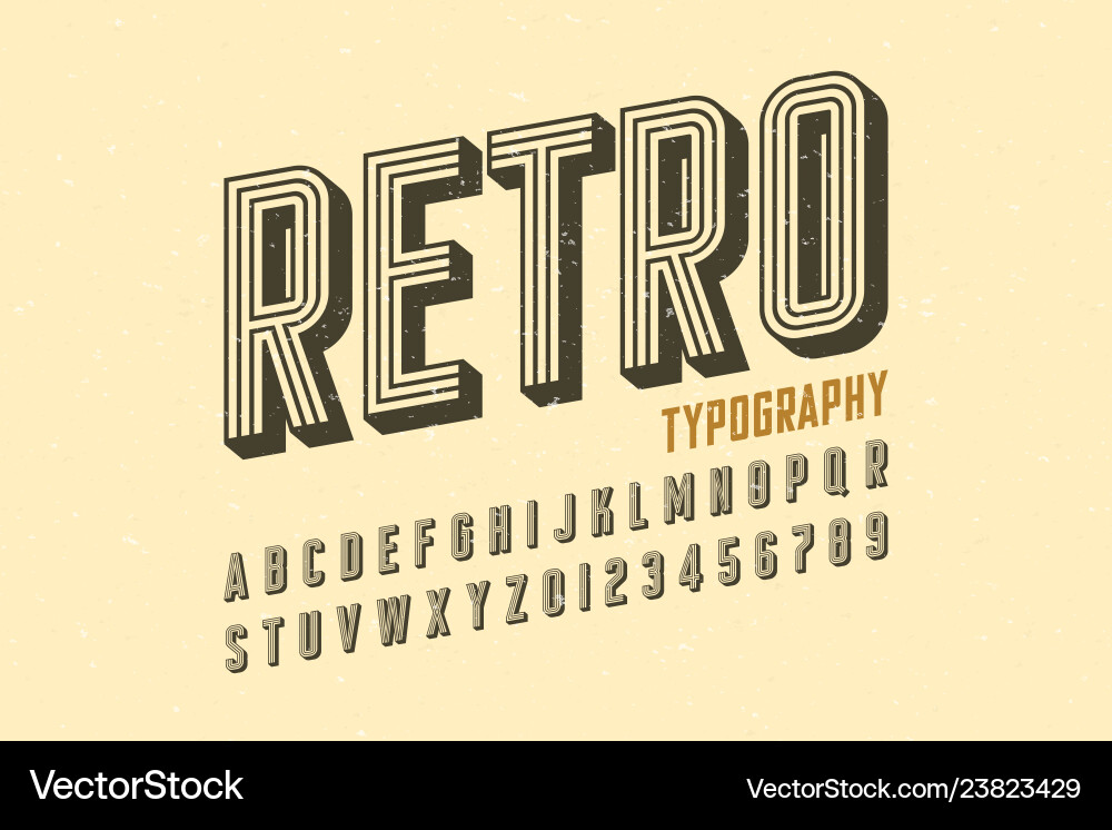 Retro Vintage Font Collection Royalty Free Vector Image