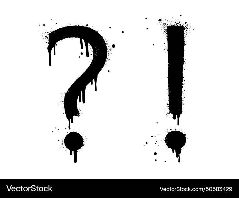 Set of spray painted graffiti question marks Vector Image