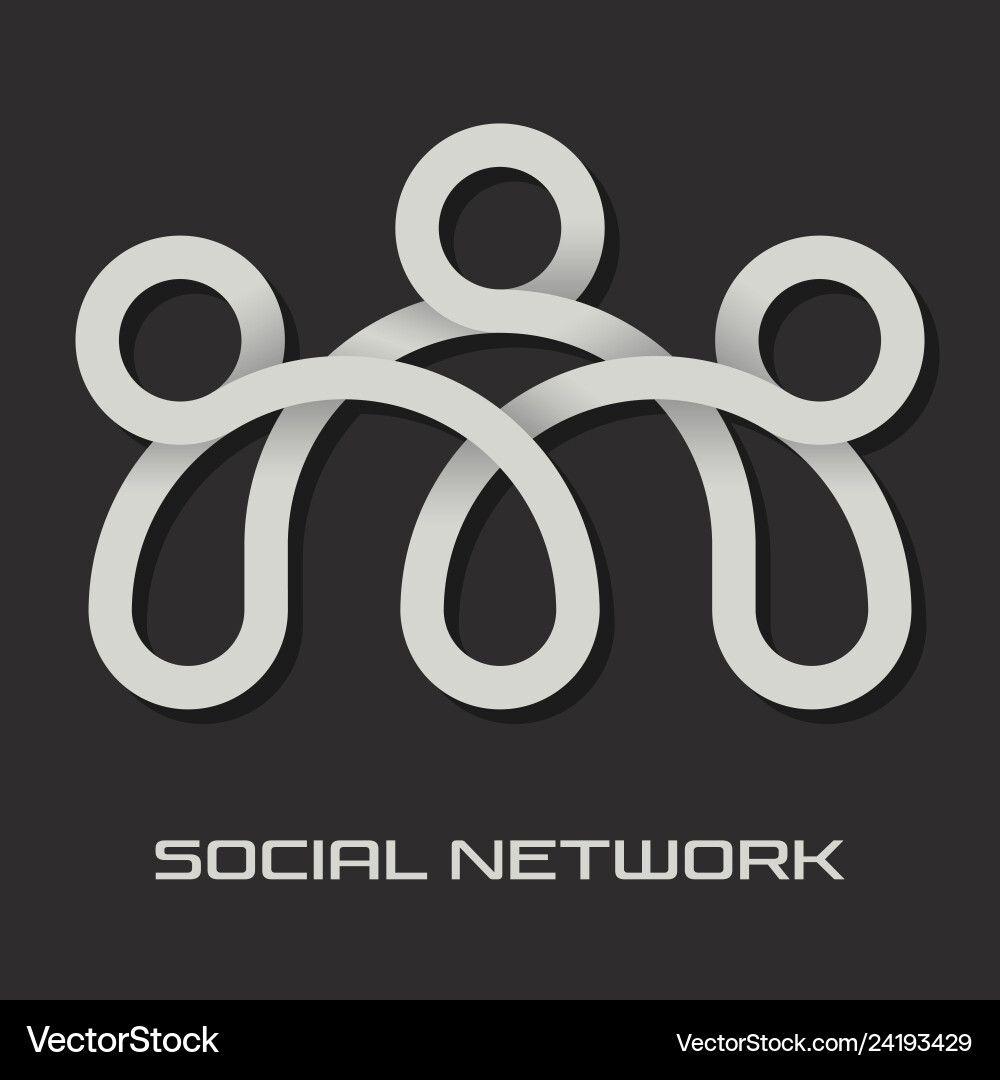 Social network bridge logo Royalty Free Vector Image