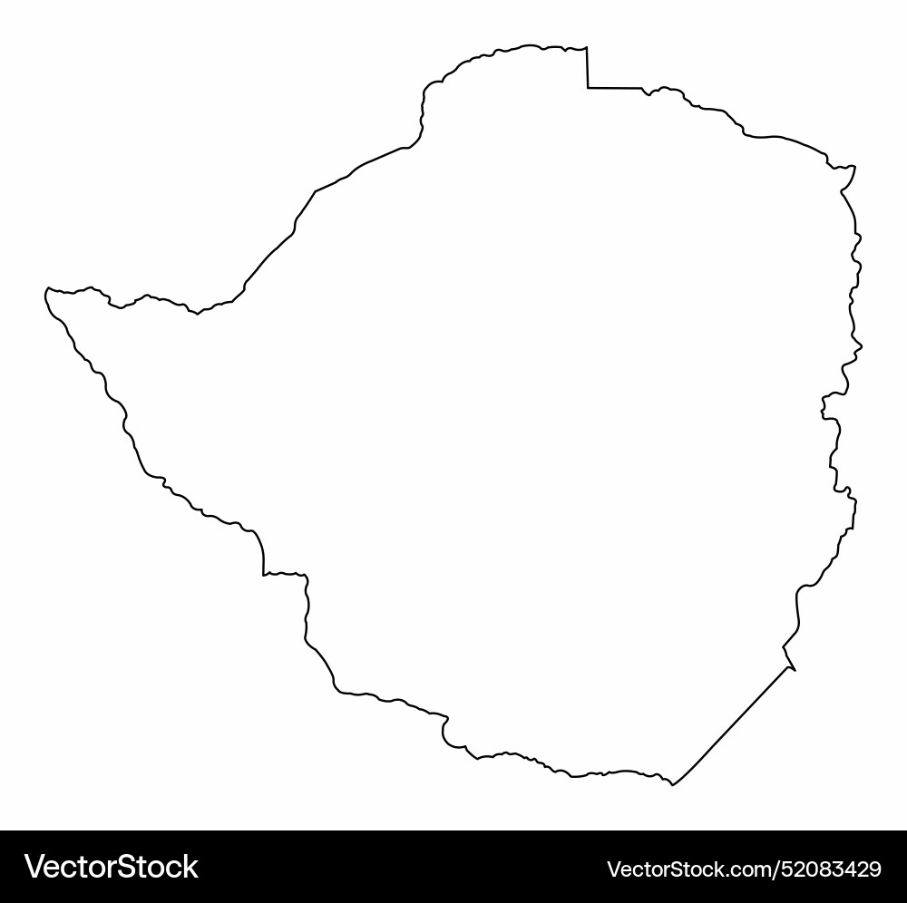 Zimbabwe outline map Royalty Free Vector Image
