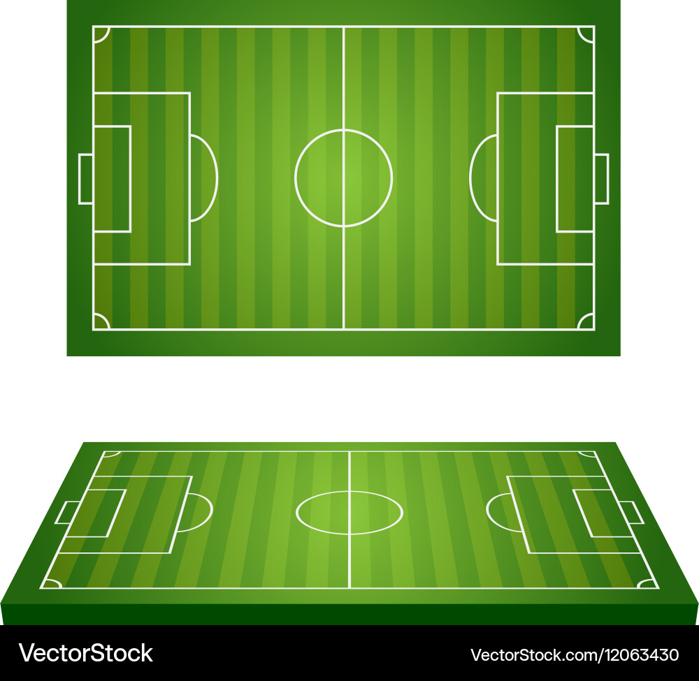 3D Football Field Royalty Free Vector Image - VectorStock