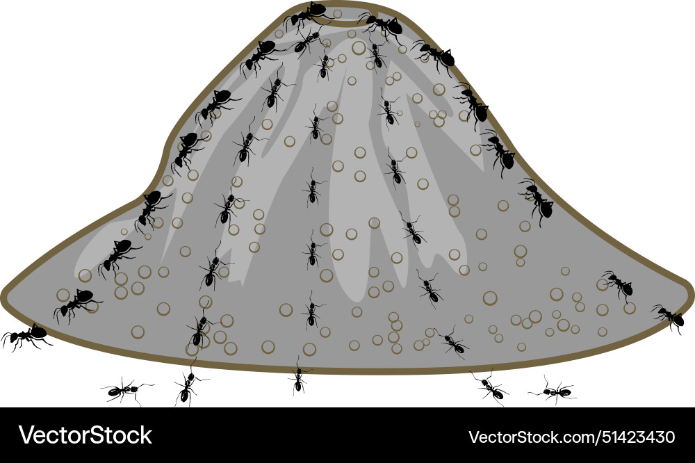 Ant mound and ant house clipart Royalty Free Vector Image