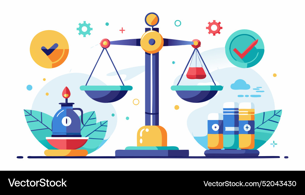 Balanced decision making Royalty Free Vector Image
