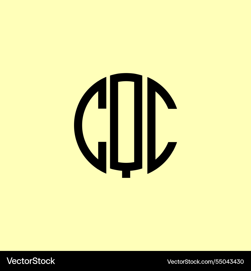 Creative rounded initial letters cqc logo Vector Image