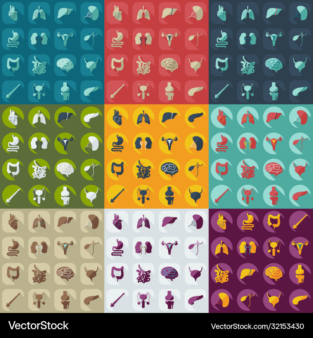 Flat concept set modern design with shadow human Vector Image