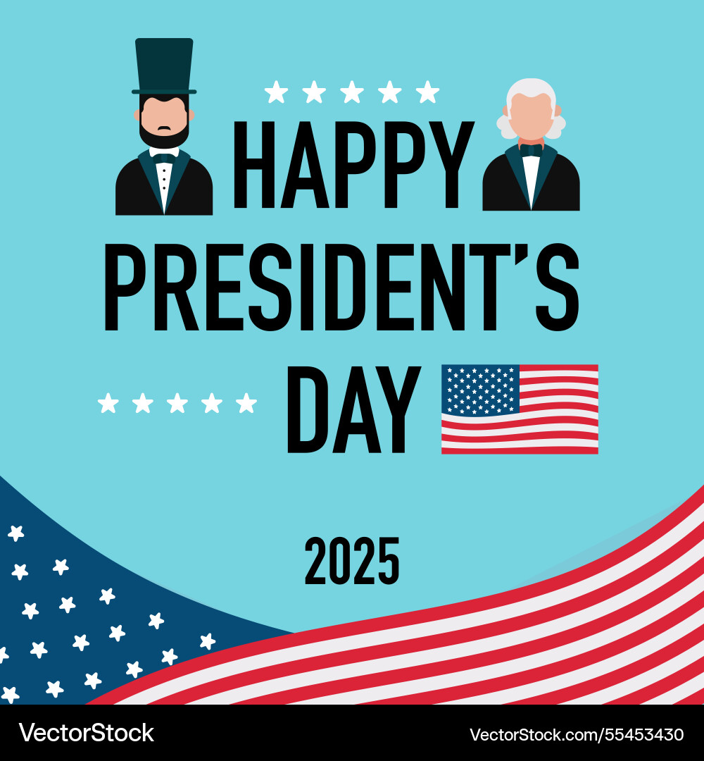 Happy presidents day 2025 Royalty Free Vector Image