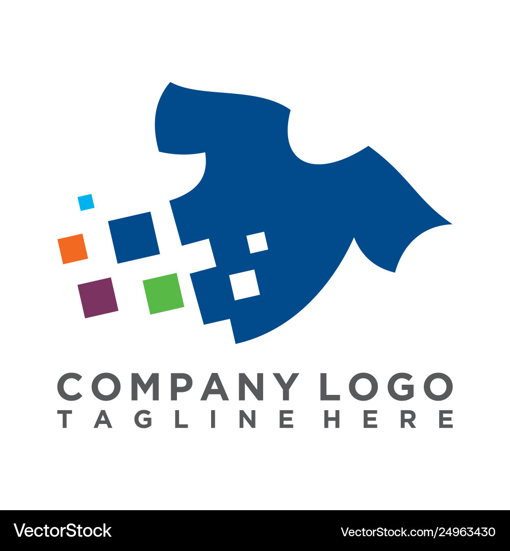 Laundry online tech logo Royalty Free Vector Image