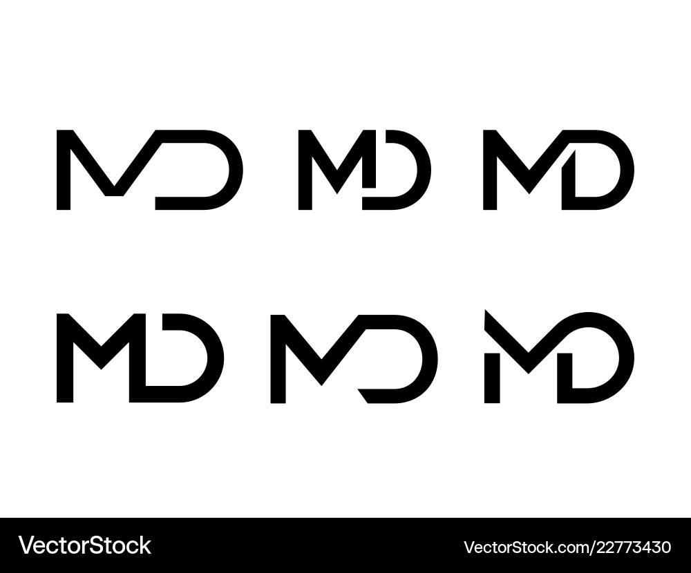 Letter m d ligature monogram icon Royalty Free Vector Image