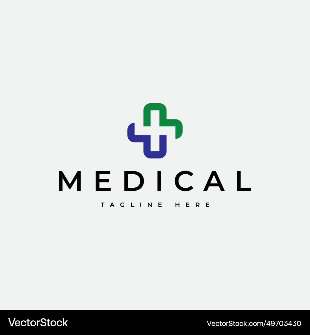 Modern medical plus logo design Royalty Free Vector Image