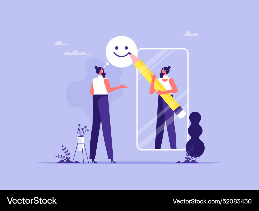 Positive self-image and confidence concept Vector Image
