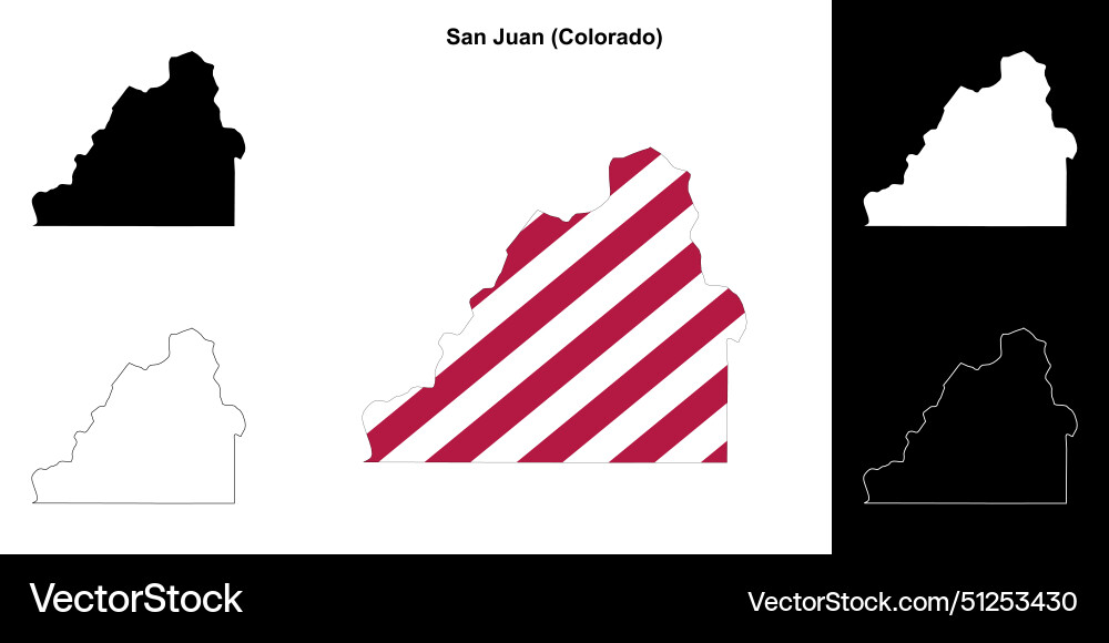 San juan outline map Royalty Free Vector Image