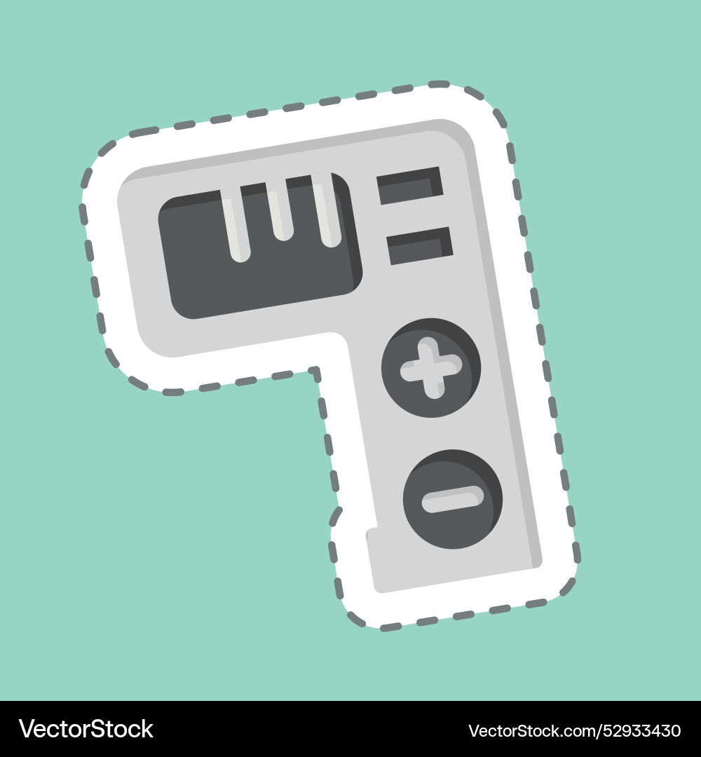 Sticker line cut tally counter related Royalty Free Vector