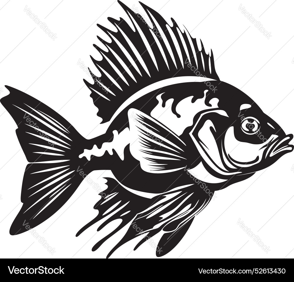 Streamside sketches tropical river fish designs Vector Image