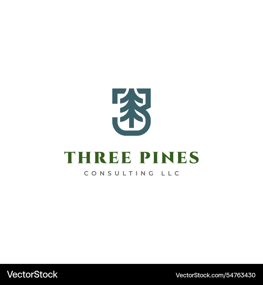 Three pines logo Royalty Free Vector Image - VectorStock