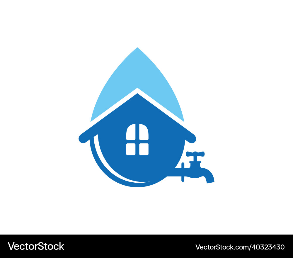 Water house logo template design emblem Royalty Free Vector