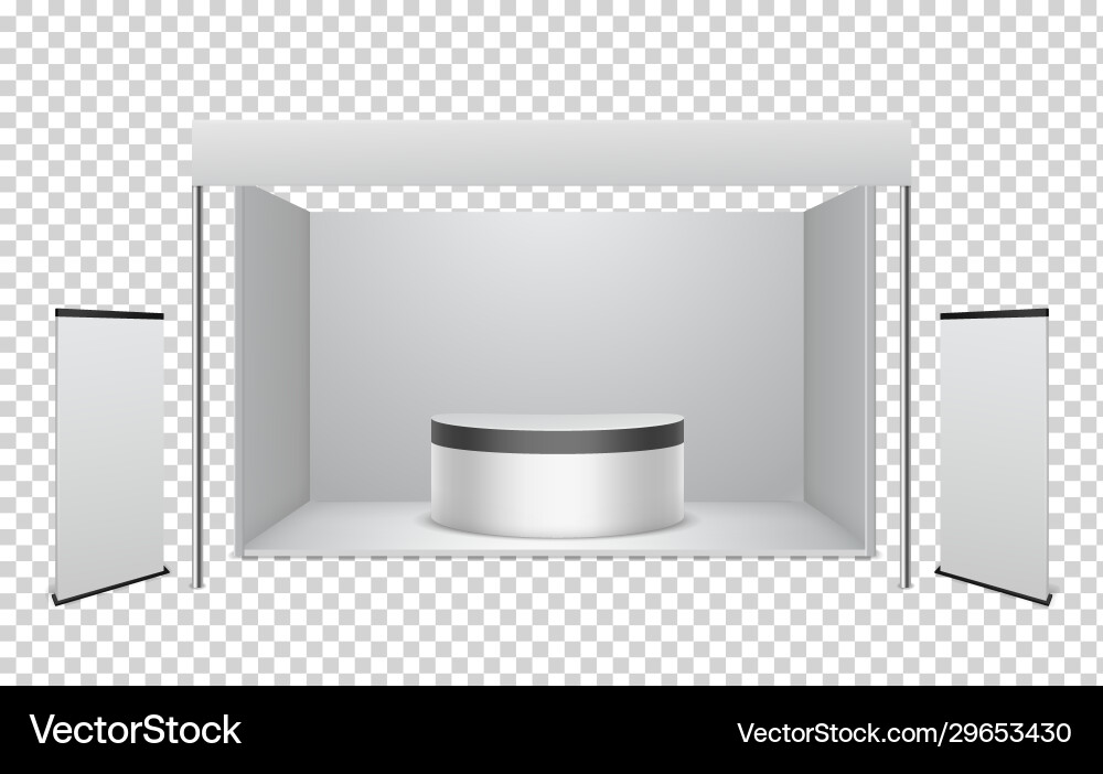 White exhibition booth blank stand Royalty Free Vector Image