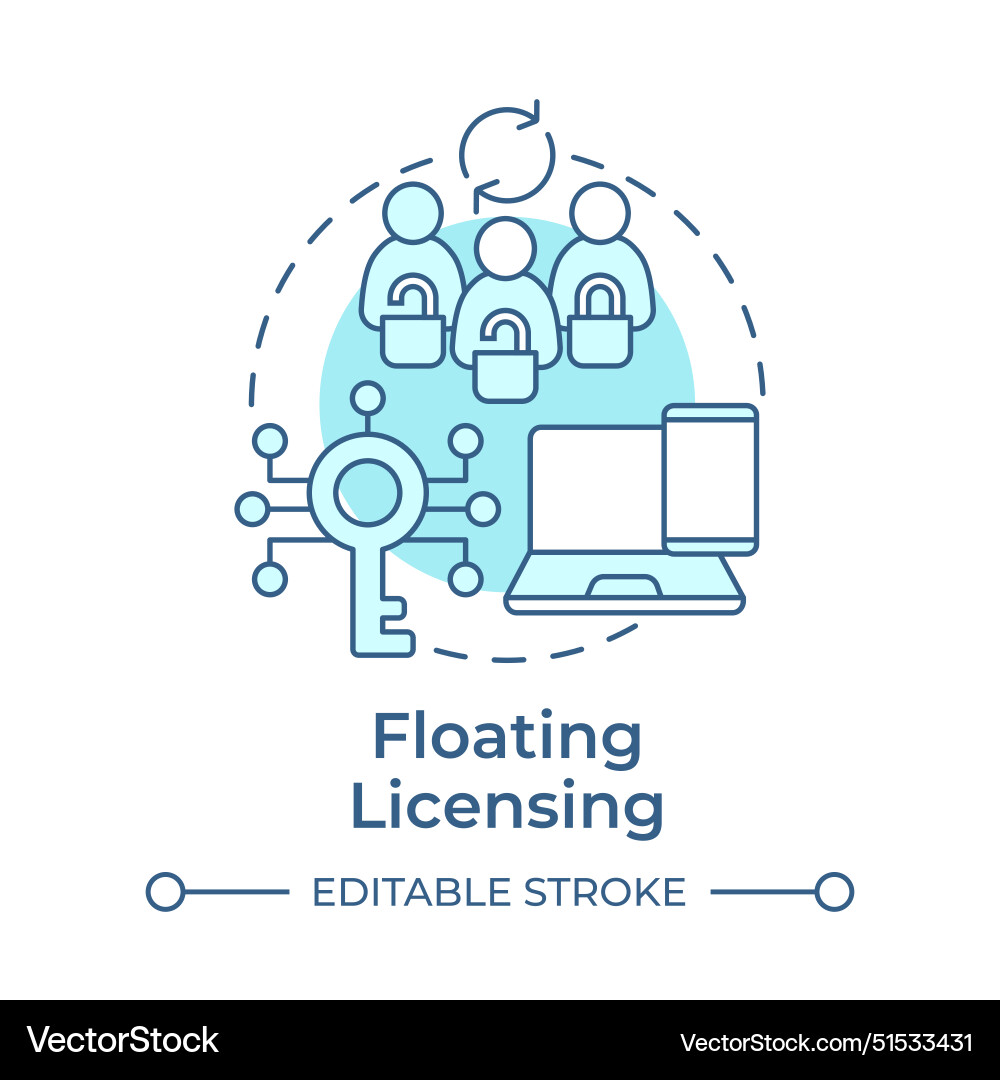 Floating licensing soft blue concept icon Vector Image